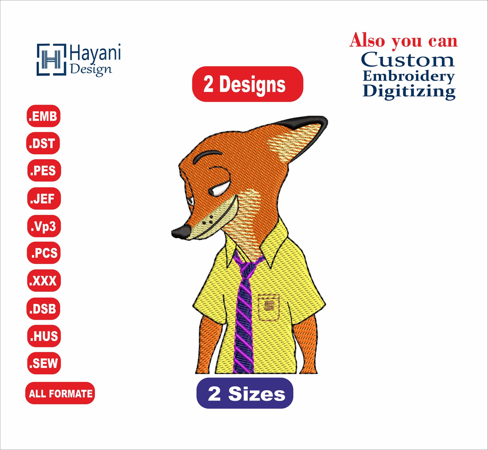Nick Wilde and Judy Hopps Embroidery Designs/2 Designs & 2 Size/ Nick ...