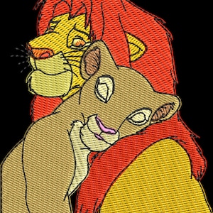Lion King Simba & Nala Embroidery Design/ 4x4 Hoop/ Anime Embroidery ...