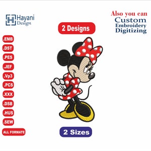 Mickey Mouse Minnie Mouse Embroidery Designs/2 Designs & 2 Size/ Mickey ...