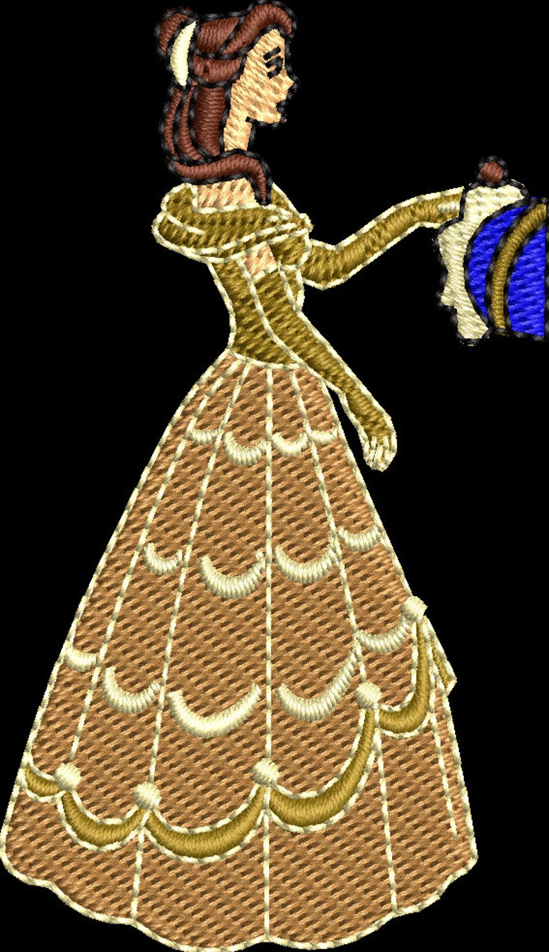Princess Belle and the Beast Embroidery Design, Princess Belle ...