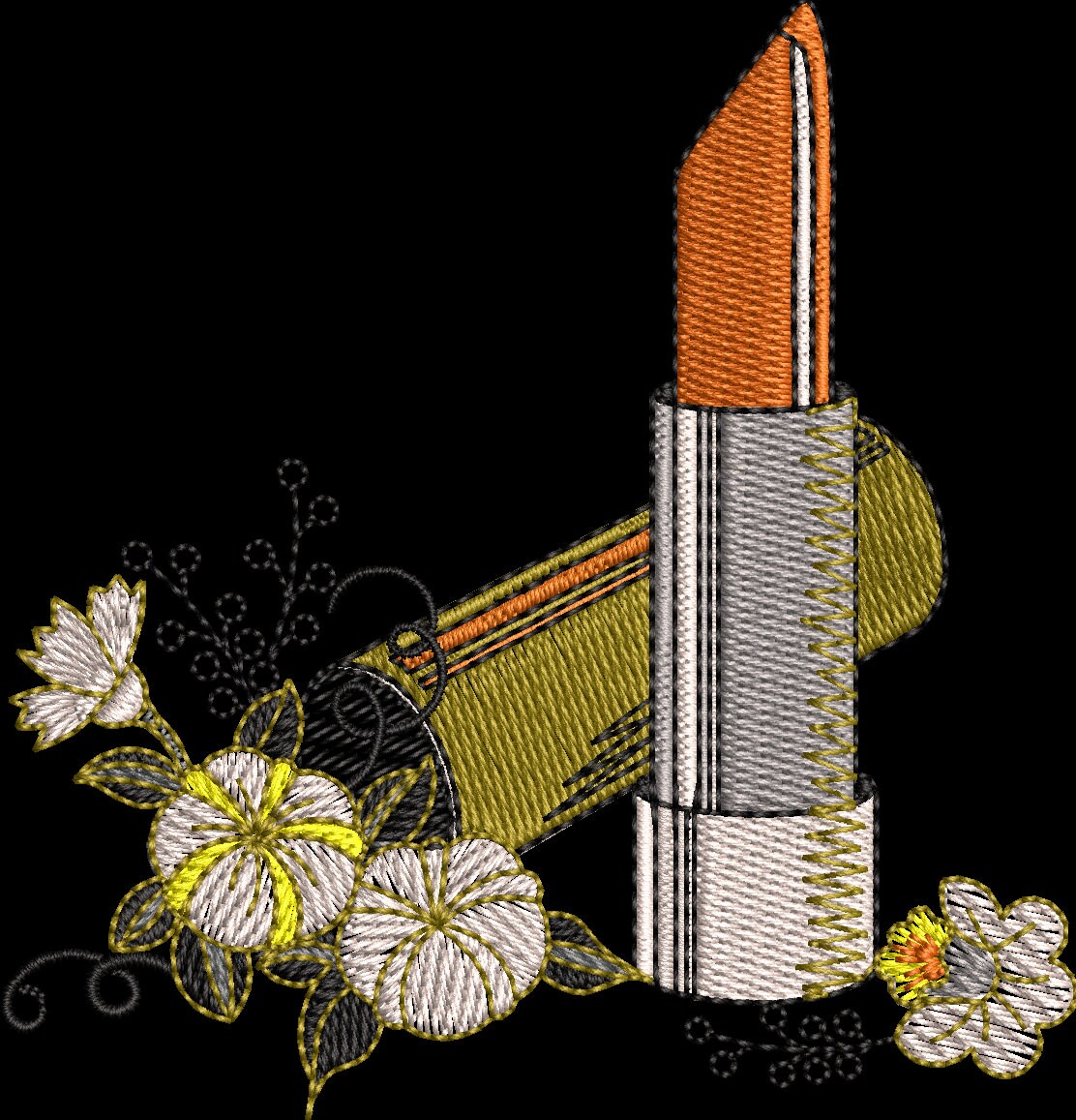 Lipstick Makeup Embroidery Designsflower Lipstick Makeup - Etsy