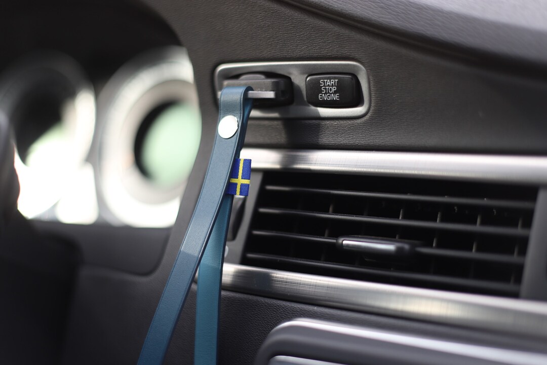 Volvo P3 Key Leather Lanyard With Swedish Flag Upcycled - Etsy