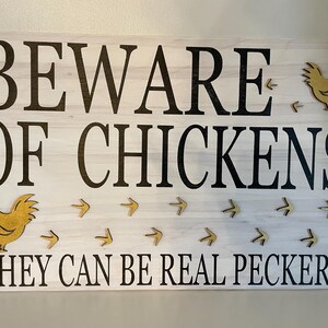 Beware of Chickens Farm Sign. Chicken Sign - Etsy