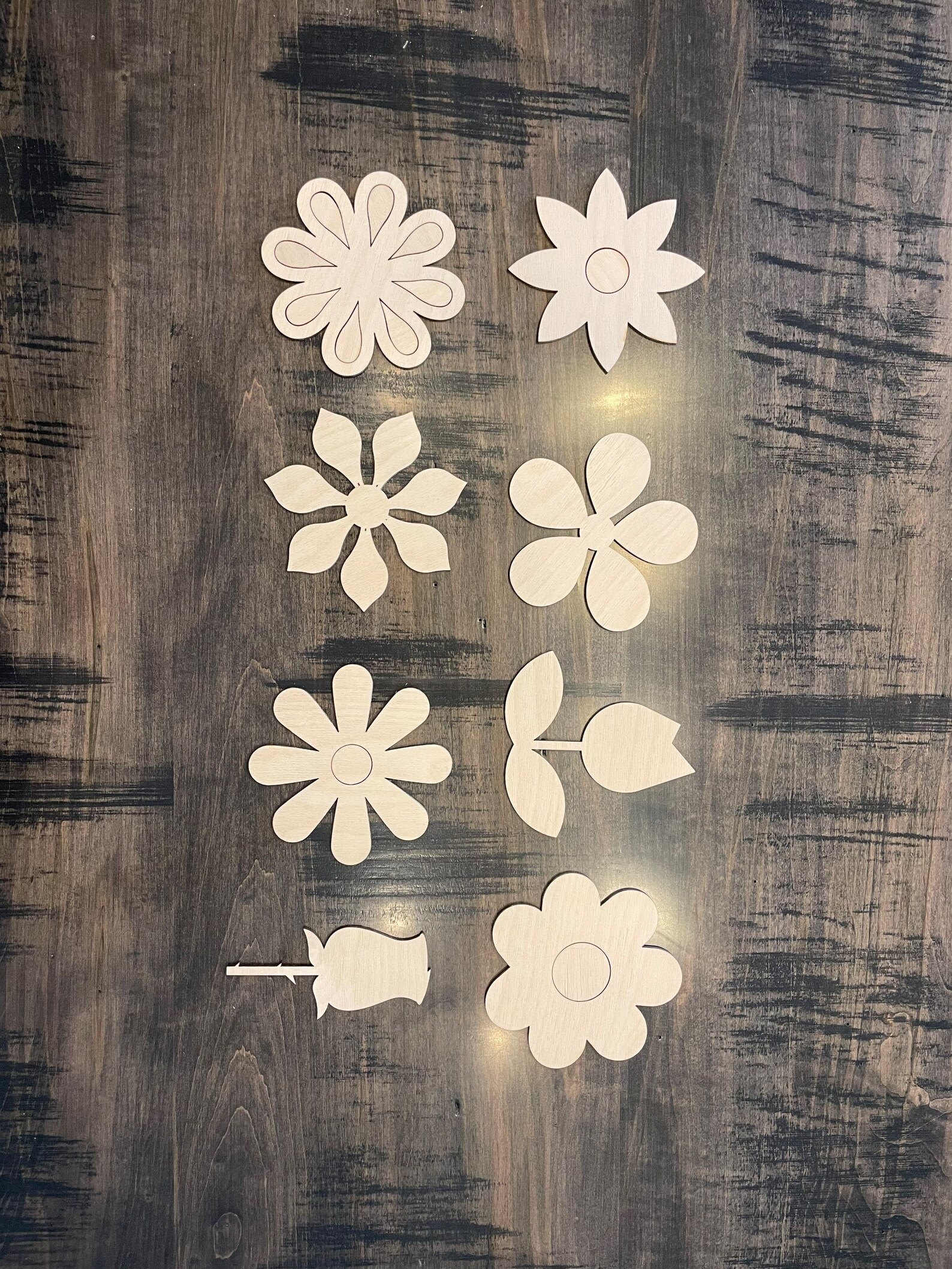 Flower Wood Cut Outs. Unfinished Wood. Laser Cut Out Flowers. Ready to ...