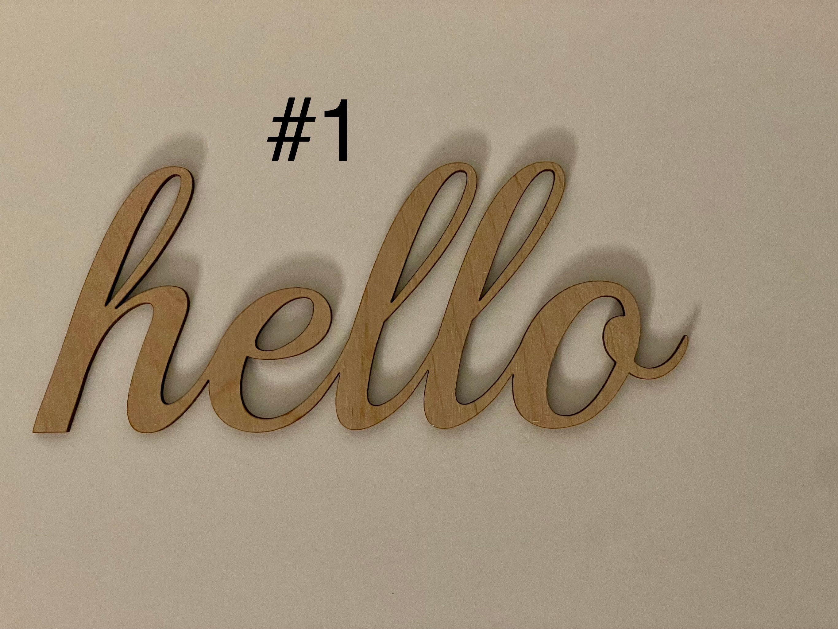 Hello Laser Cut Outs for Crafts Signs and Wreaths. Pack of 5 Different ...