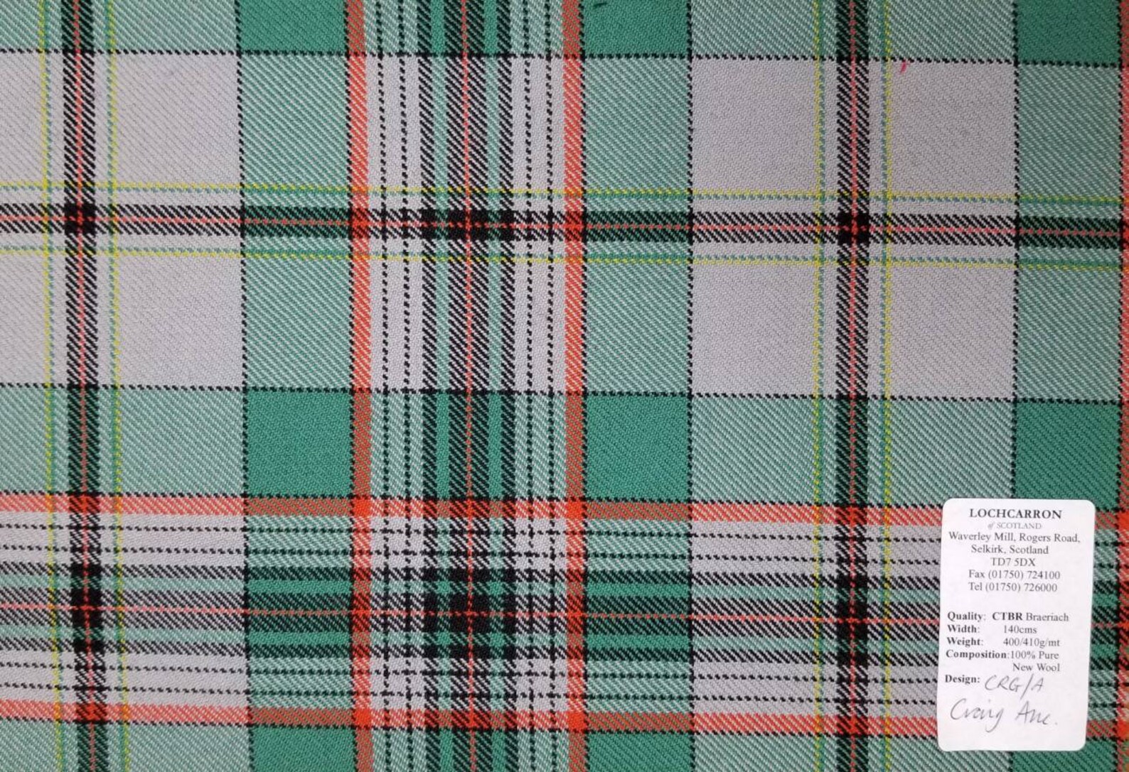 Craig Ancient Tartan, Scottish Blossom, Wool Tartan Rosette to Display ...