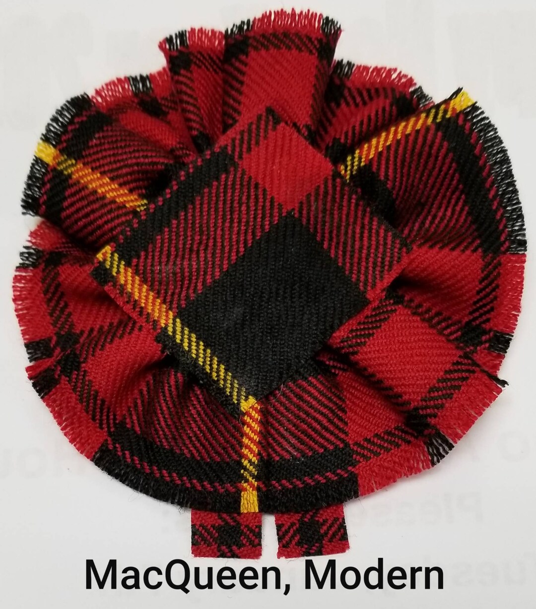 Macqueen Modern Tartan as Scottish Blossom, Wool Tartan Rosette to ...