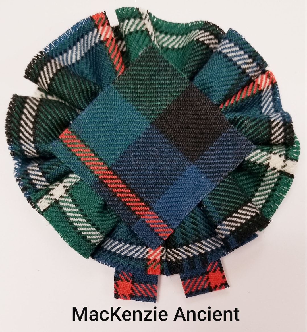 MacKenzie Ancient Tartan comme Scottish Blossom, rosace en laine tartan ...
