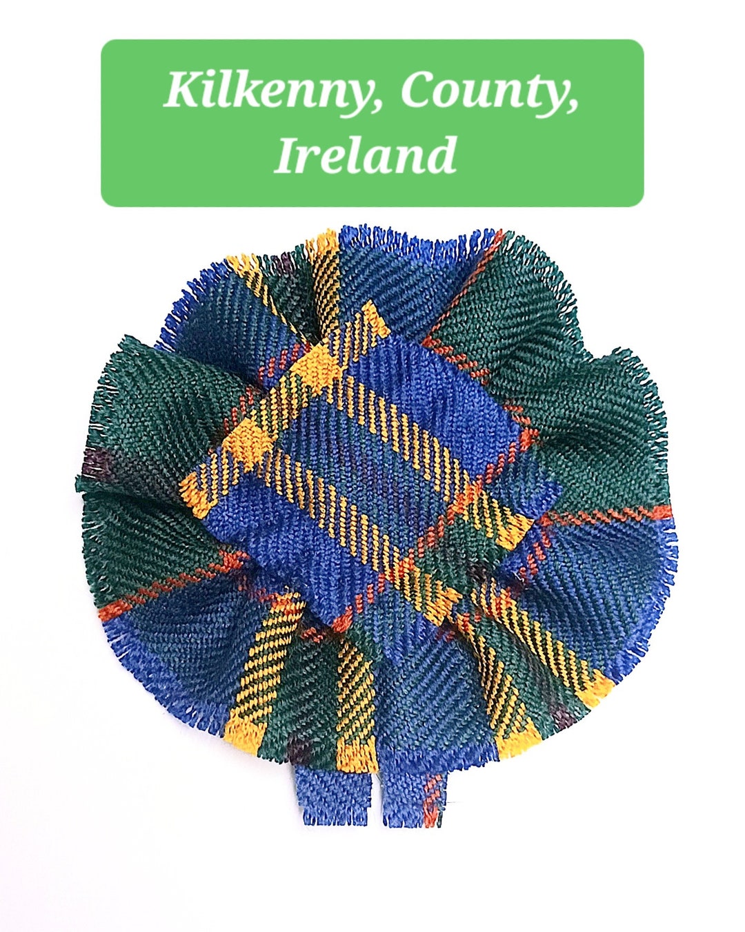 Kilkenny County Ireland Tartan, Scottish Blossom, Wool Tartan Rosette ...