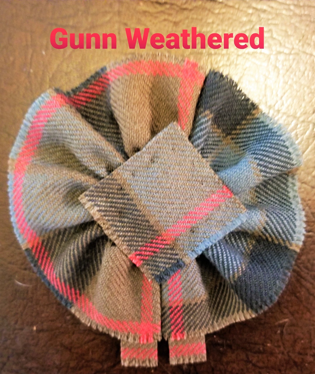 Gunn Weathered Tartan as Scottish Blossom, Wool Tartan Rosette to ...