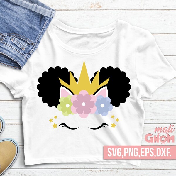 Afro Princess Svg - Etsy