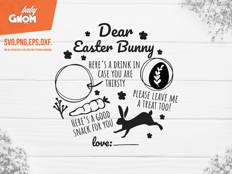 Easter Tray SVG Bundle Dear Easter Bunny Svg Easter Tray - Etsy