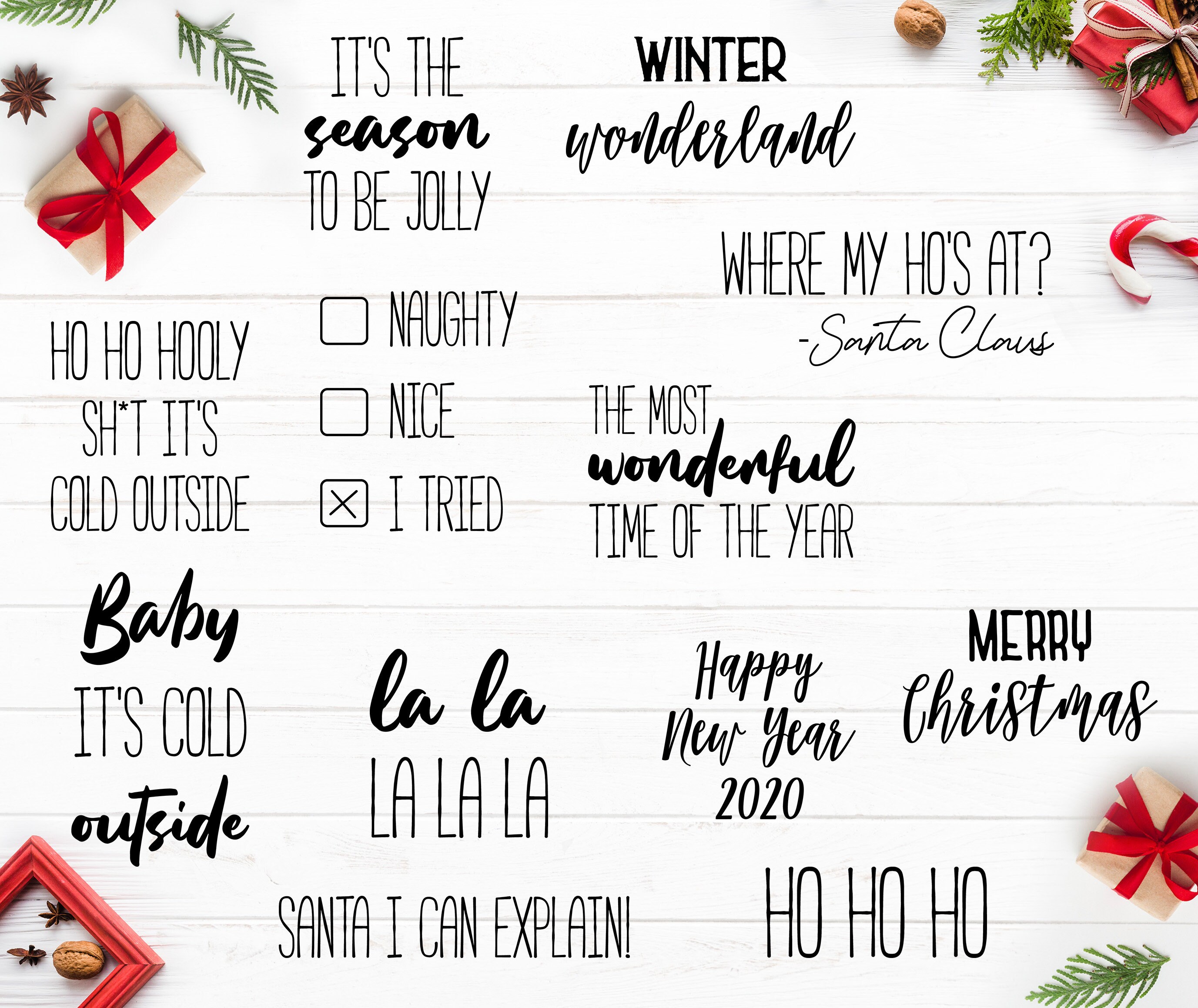 25 Christmas Sayings SVG Bundle Christmas SVG Pack Holiday | Etsy
