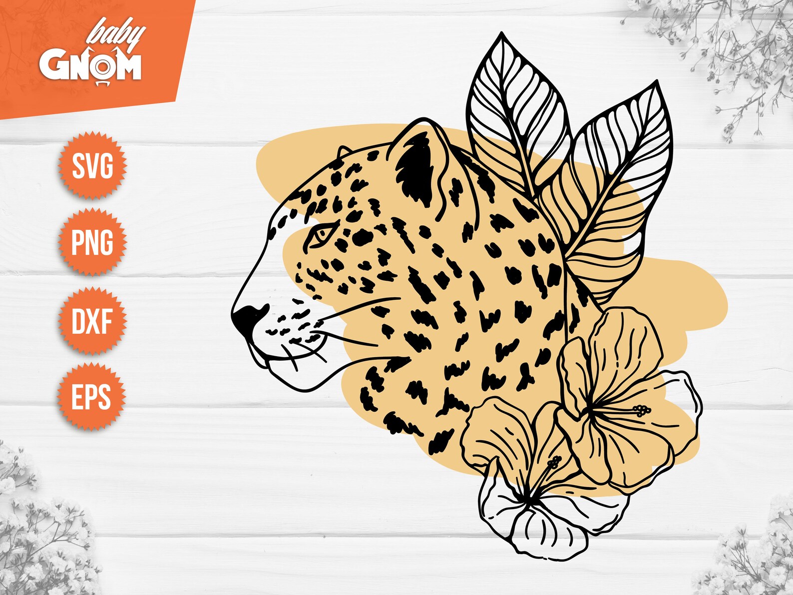 Floral Leopard Svg Leopard Svg Floral Svg Tropical Svg - Etsy