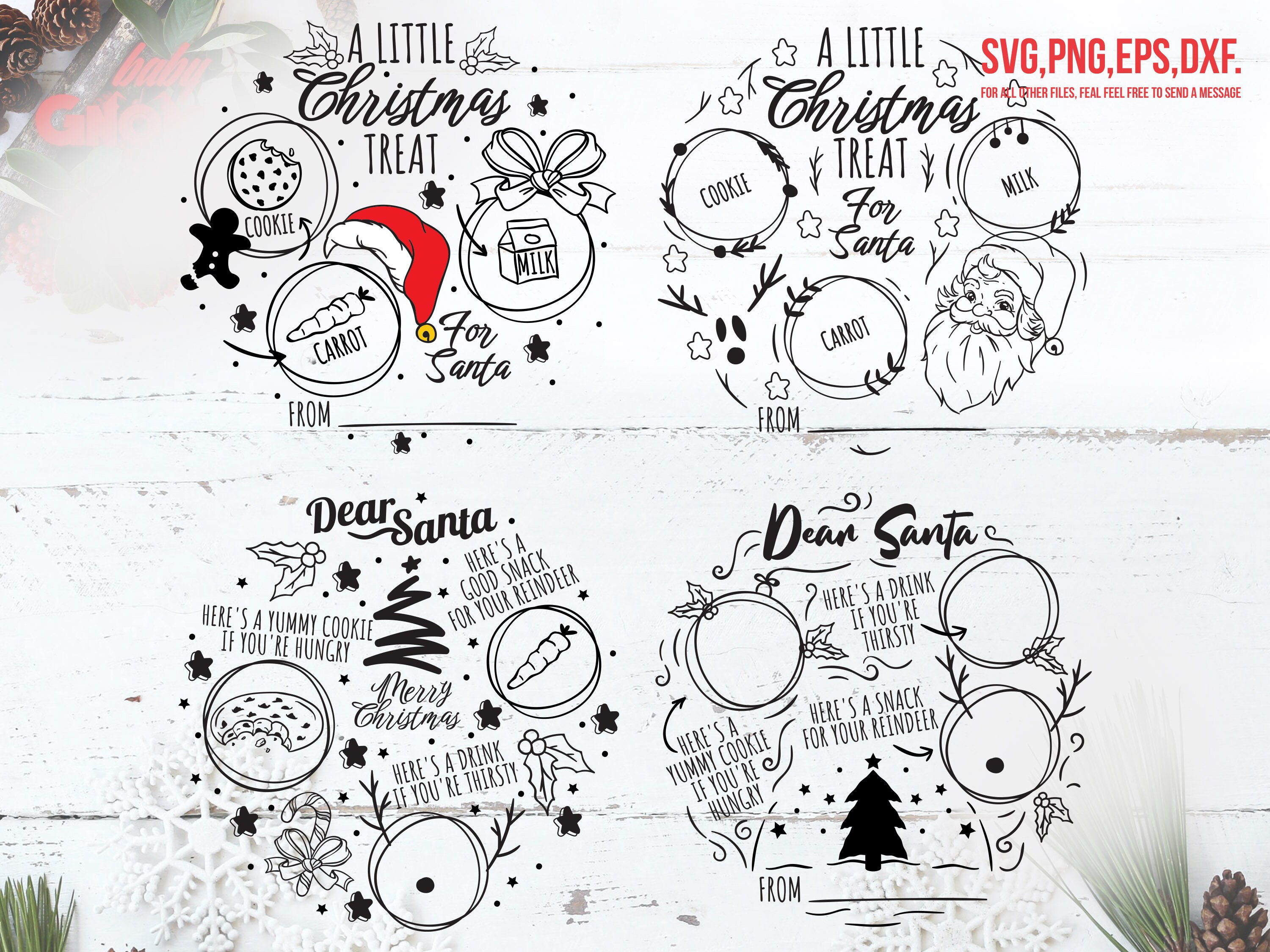 Dear Santa Tray SVG Bundledear Santa Svg Santa Tray Svg - Etsy