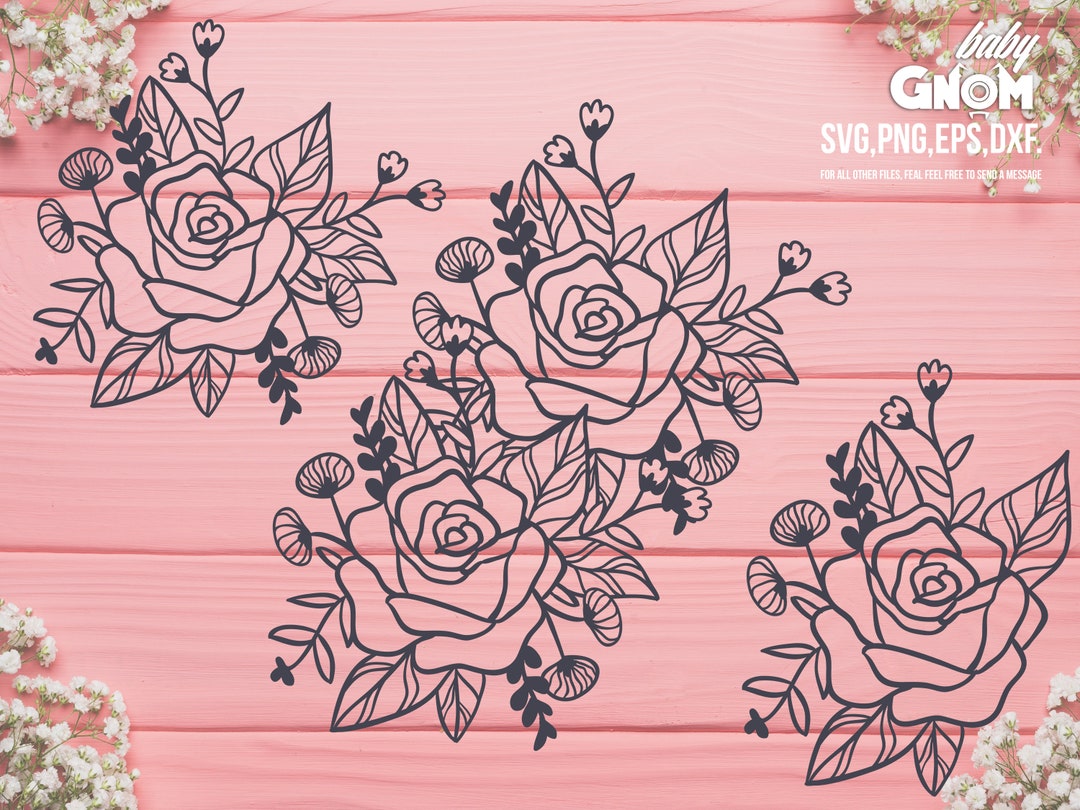 Flower SVG Files, Floral SVG Files, Flower Cut File, Flower Border ...