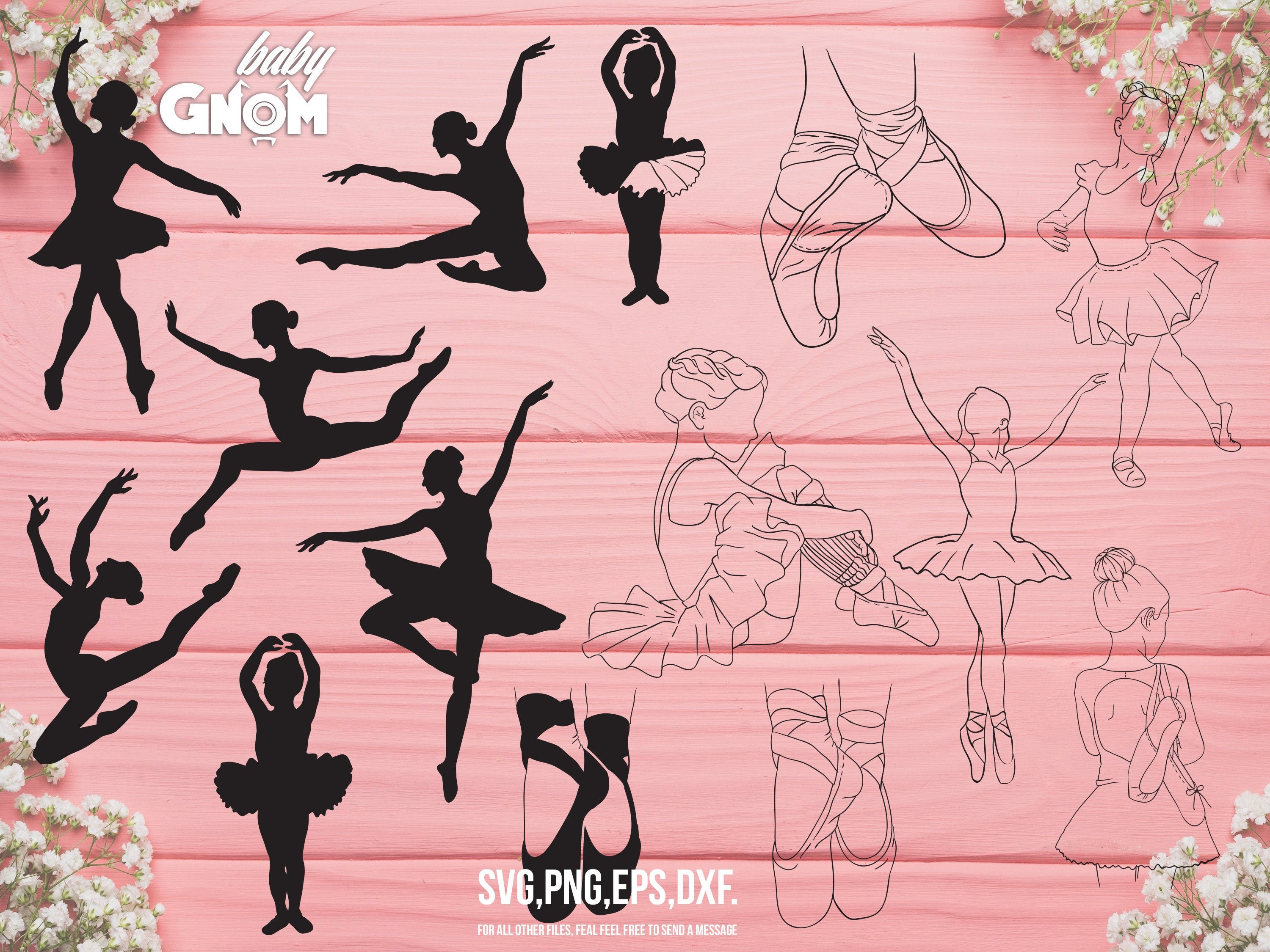 BALLERINA SVG Bundle, Ballet Svg, Ballerina Shoes Svg, Ballerina ...