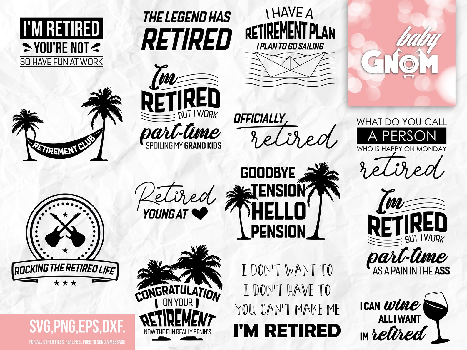 Retired SVG Files Retired SVG Bundle Retirement Cut Files - Etsy