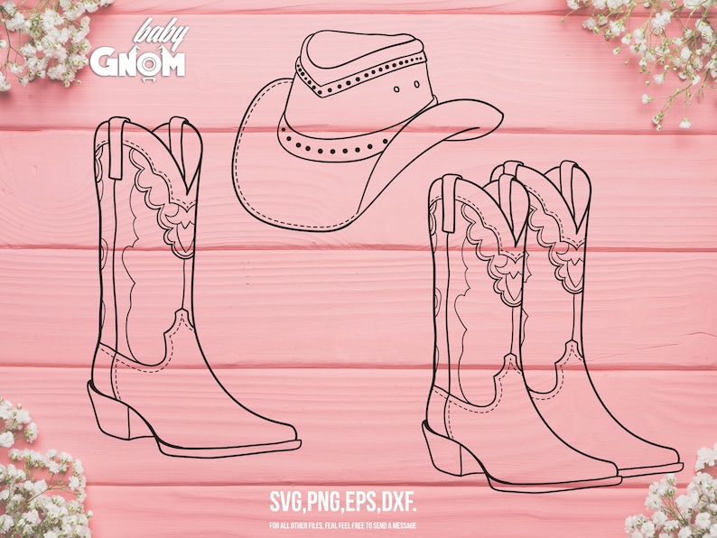 Archivo SVG de botas y sombrero de vaquero botas de vaquero - Etsy España