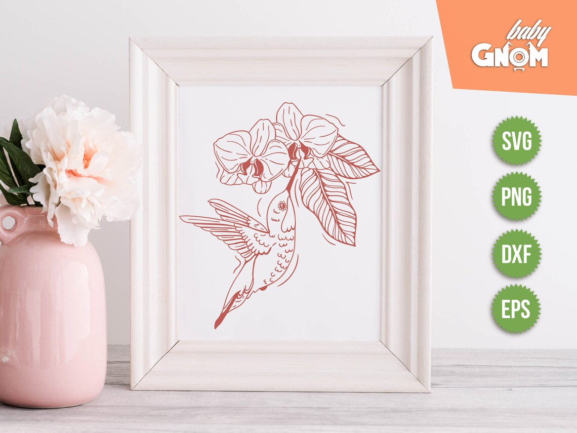 Floral Hummingbird SVG Hummingbird Flowers Svg Hummingbird - Etsy