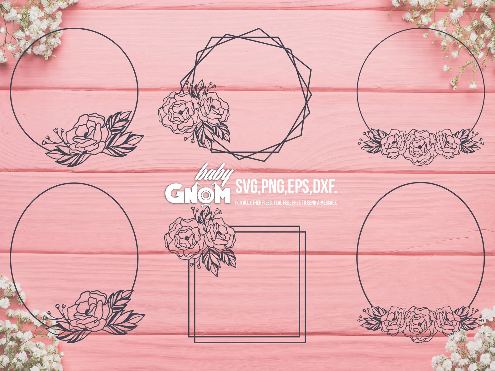 Flower Frames SVG BUNDLE Wreath SVG File Flower Wreath Svg - Etsy