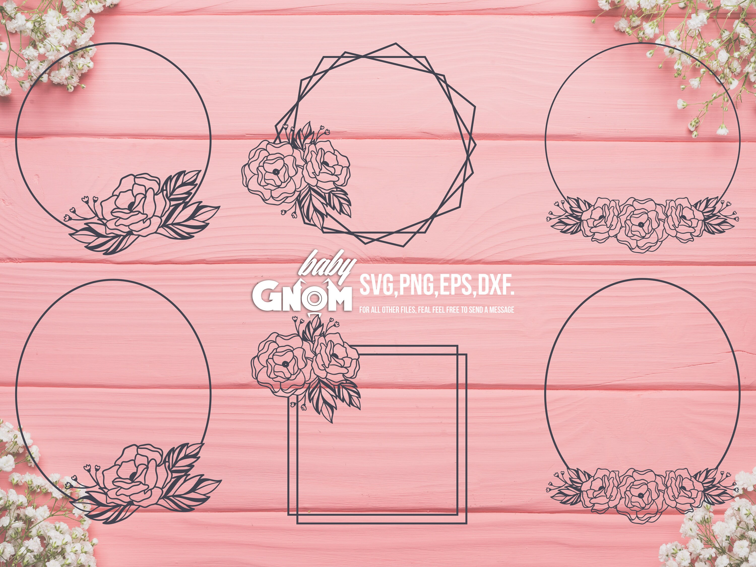 Flower Frames SVG BUNDLE Wreath SVG File Flower Wreath Svg - Etsy