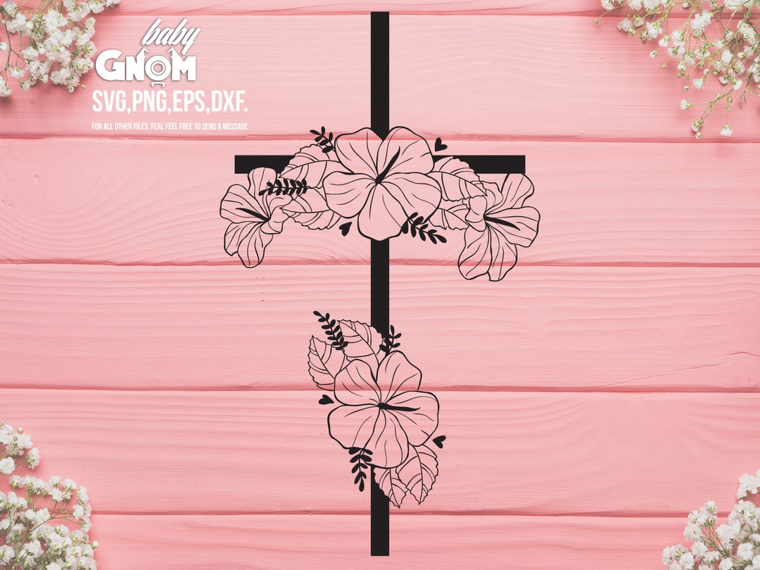 Flower Cross SVG, Religious Svg, Floral Cross SVG File, Flower Cross ...