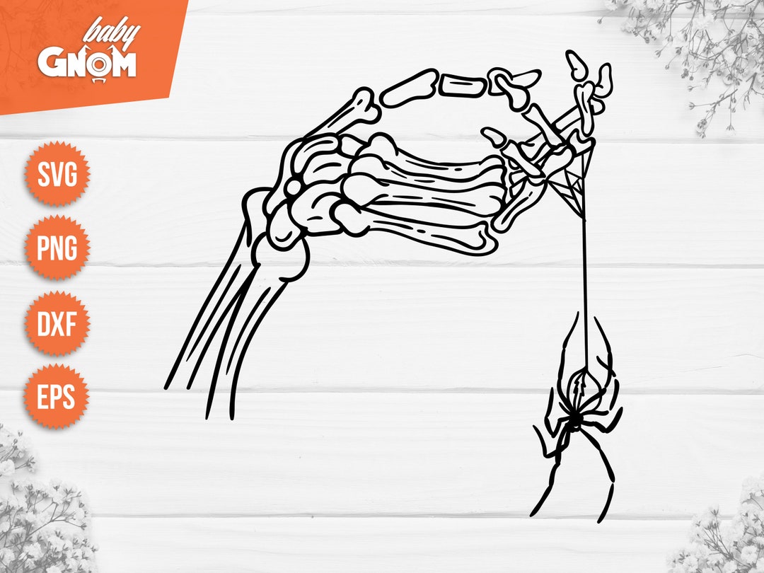 Skeleton Hand Spider Web, Skeleton Hands SVG, Skull Skeleton Hand ...