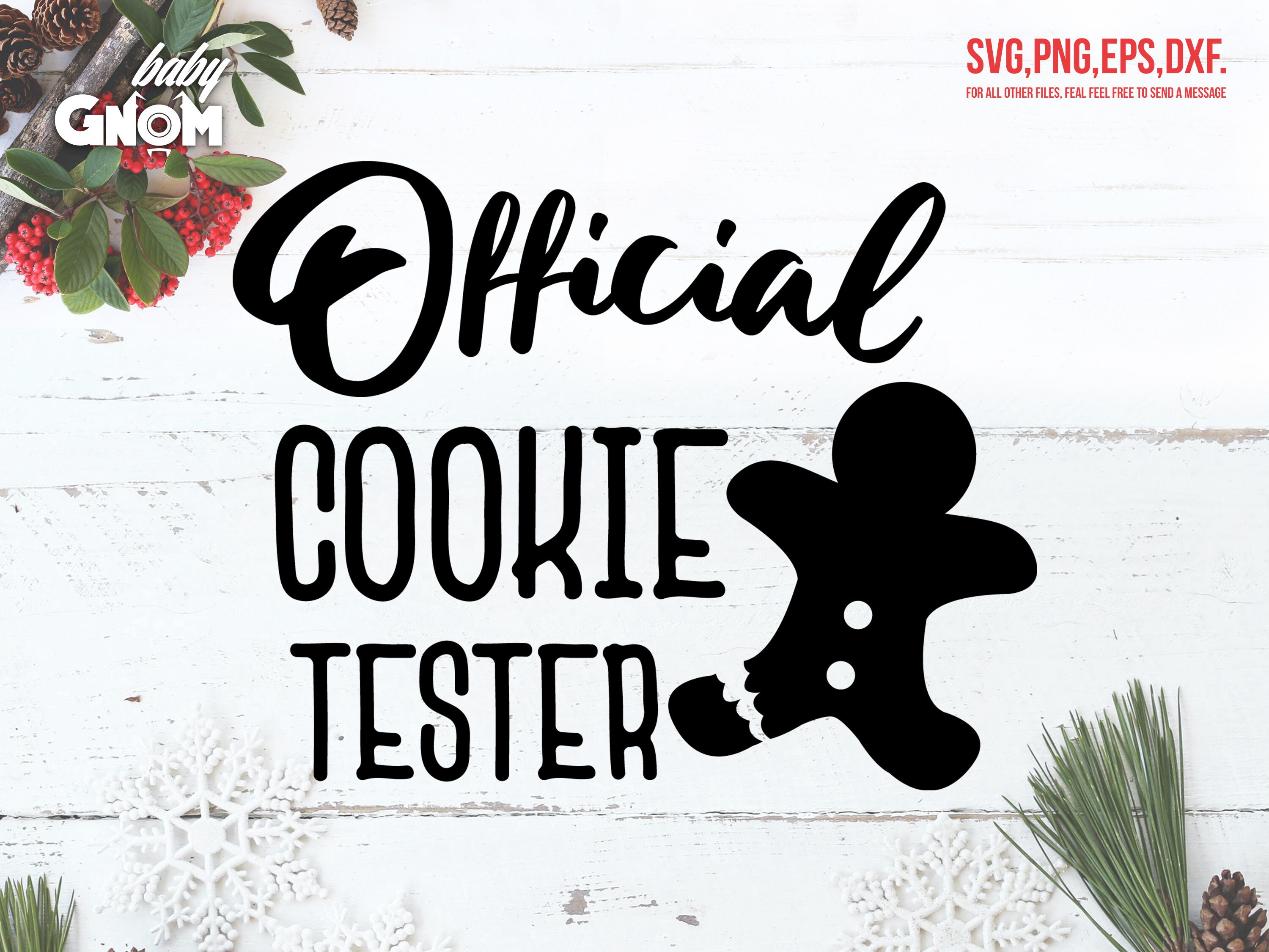Official Cookie Tester Svg Baking SVG Cookie Svggingerbread - Etsy