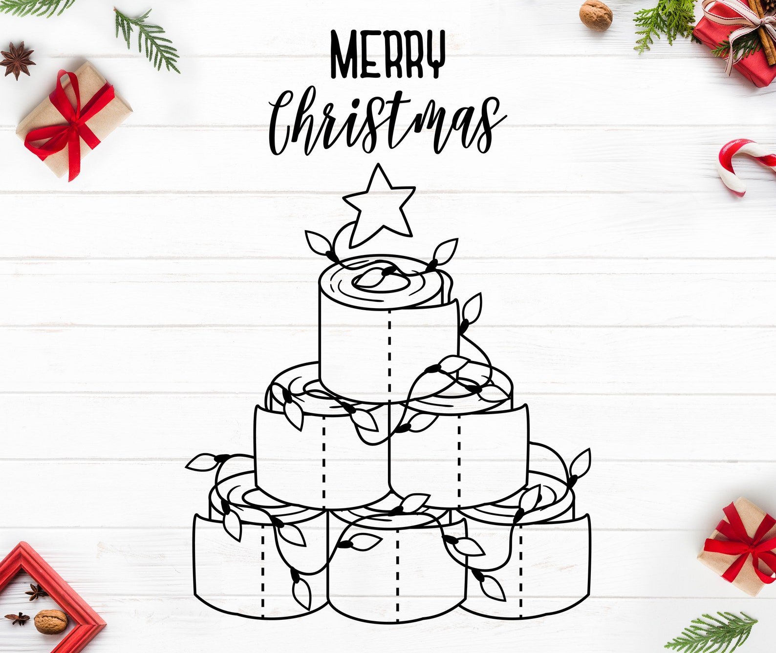 Toilet Paper Christmas Tree Svg, Christmas Tree Svg, Christmas Cut File ...