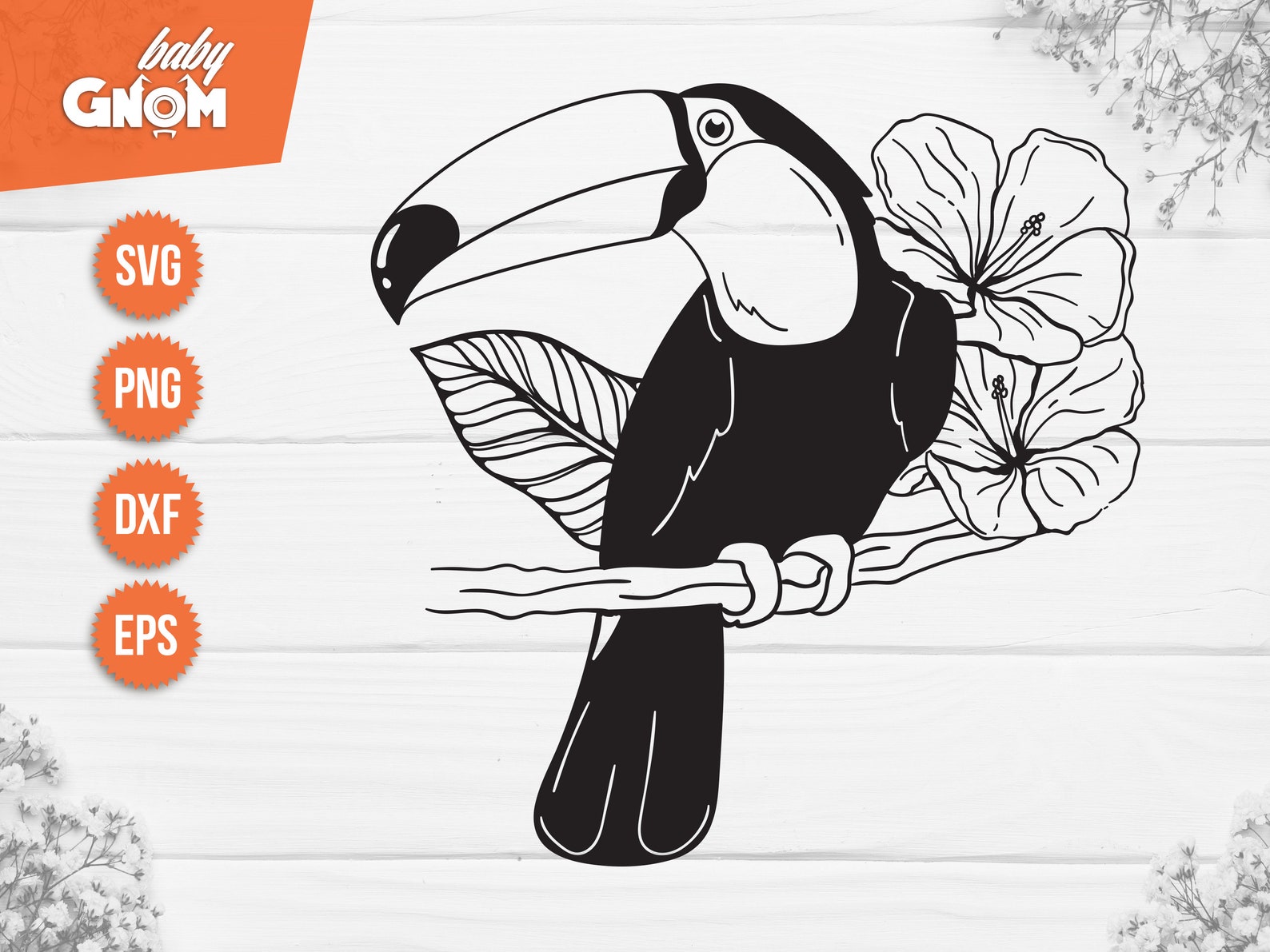 Toucan SVG Floral Toucan Flowers Svg Spring Tropical - Etsy