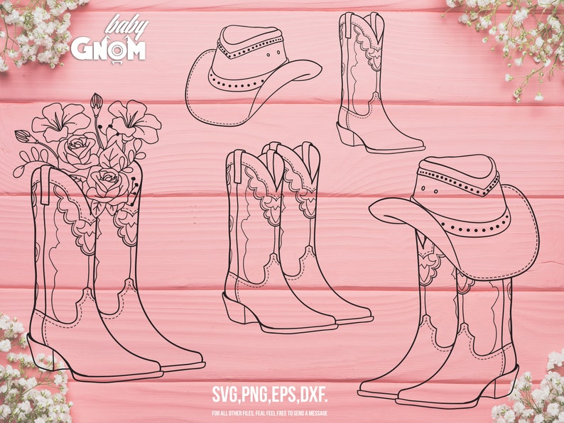 Archivo SVG de botas y sombrero de vaquero botas de vaquero - Etsy España
