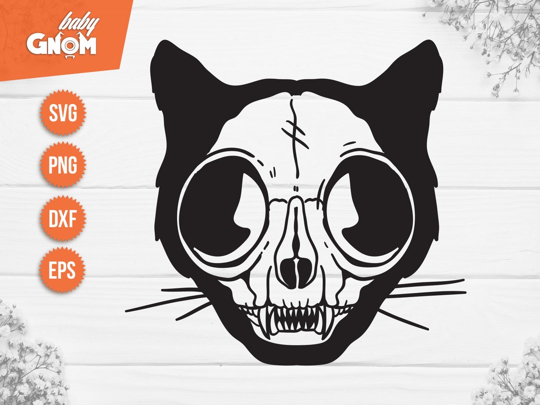 Gato con calavera SVG, calavera de gato svg, calavera svg, Sphynx Cat ...