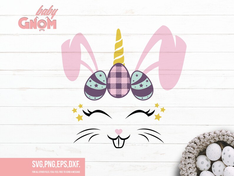Bunny Unicorn Svg Easter Bunny Svg Easter Svg Bunny Face | Etsy