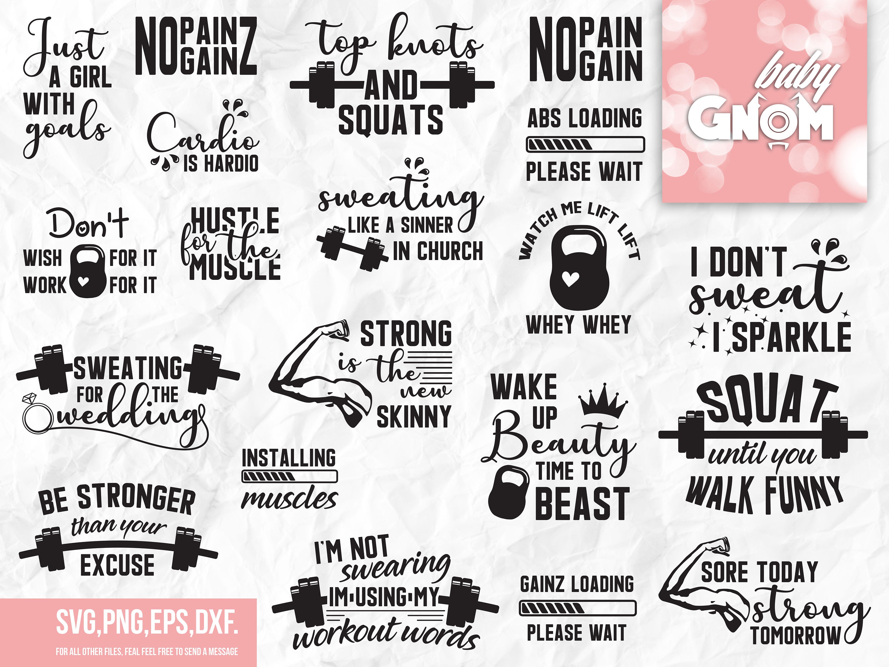 Workout Svg Bundle Exercise Quotes Fitness Quotes Fitness Etsy Canada