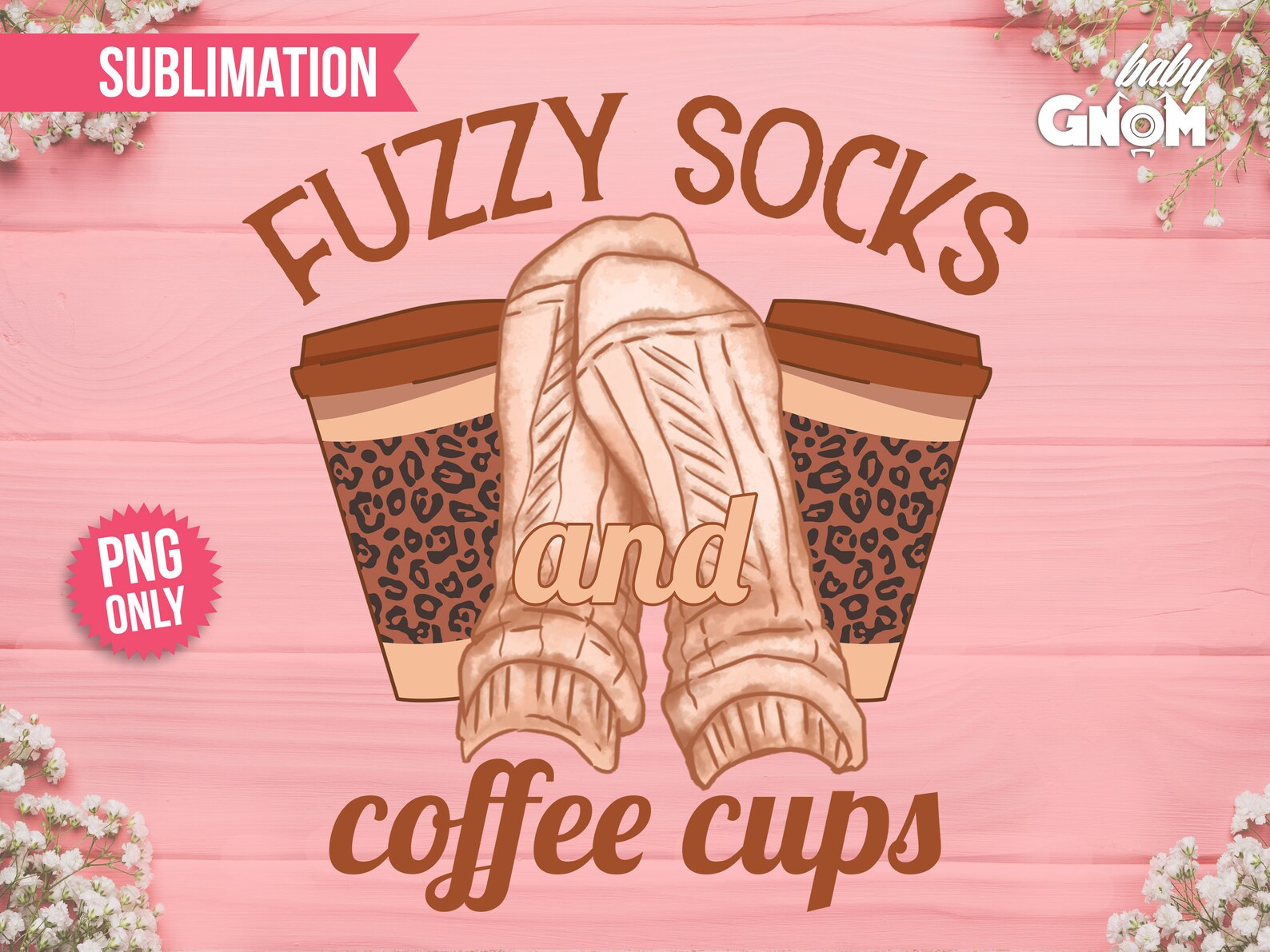 Fuzzy Socks and Coffee Cups SUBLIMATION Fall Sublimation - Etsy