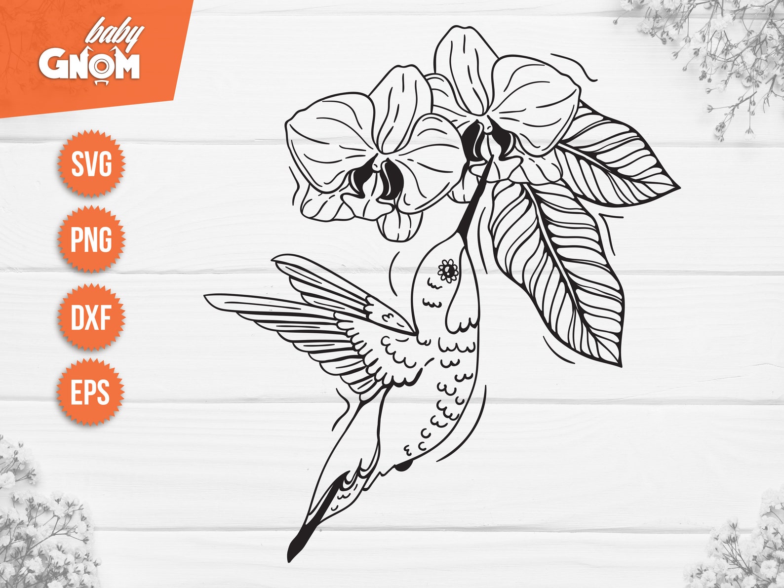 Floral Hummingbird SVG Hummingbird Flowers Svg Hummingbird - Etsy