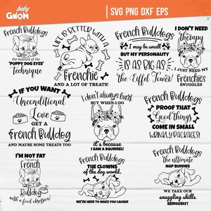 Frenchie Bundle SVG 10 Designs, French Bulldog Svg, Frenchie Svg ...