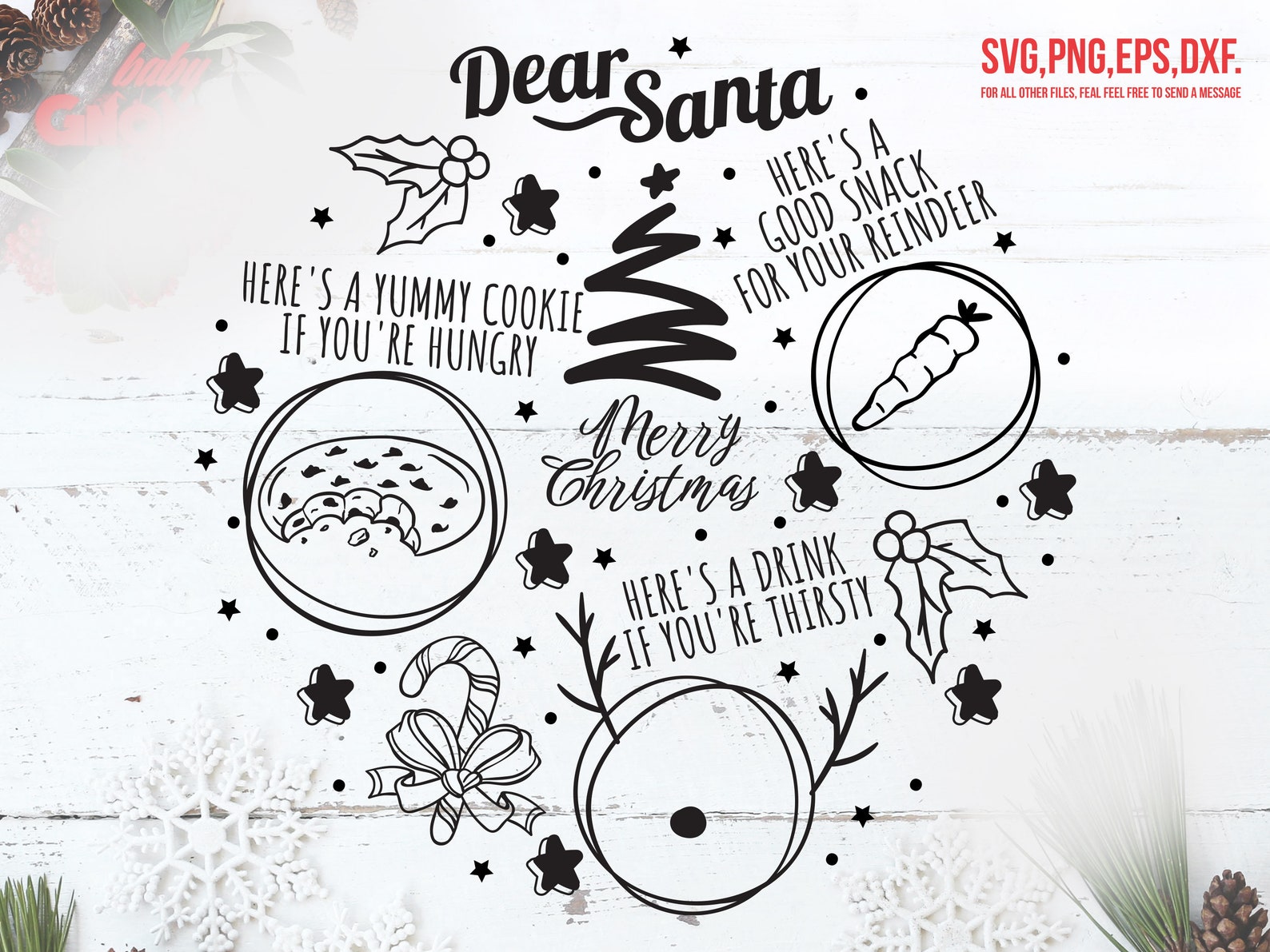 Dear Santa Tray SVG Bundledear Santa Svg Santa Tray Svg - Etsy