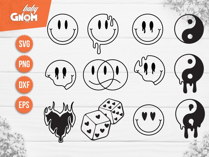 12 Retro Smiley Face Bundle SVG Retro Svg Smiley Svg Retro - Etsy