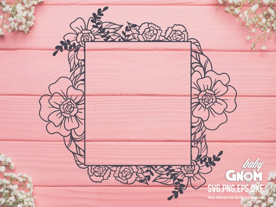 Floral Frame SVG Rectangle Floral Frame Svg Square Floral | Etsy Australia