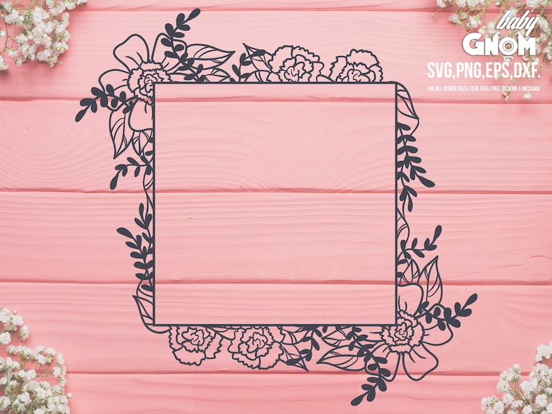Floral Frame SVG Square Floral Frame Svg Square Floral Frame - Etsy