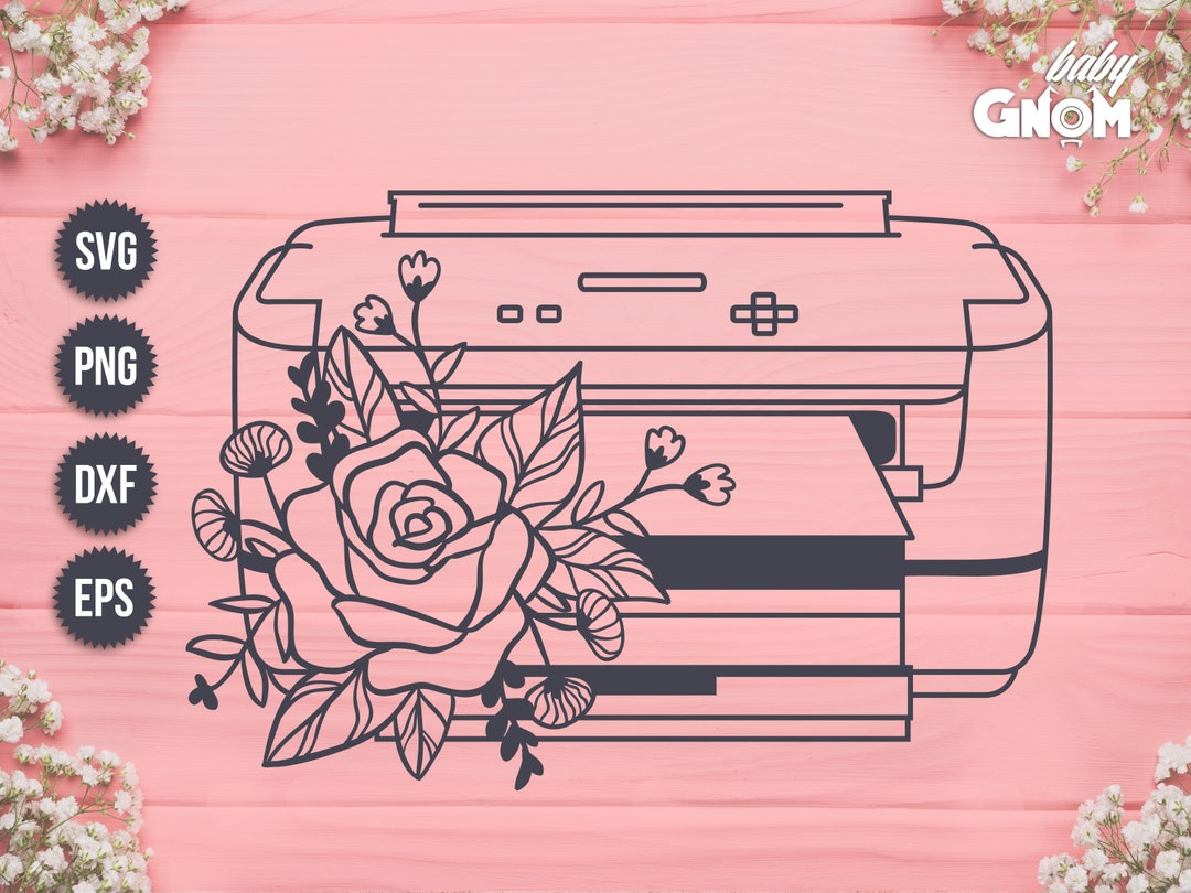 Floral Printer SVG Printer Svg Printer Clipart Printer With - Etsy UK