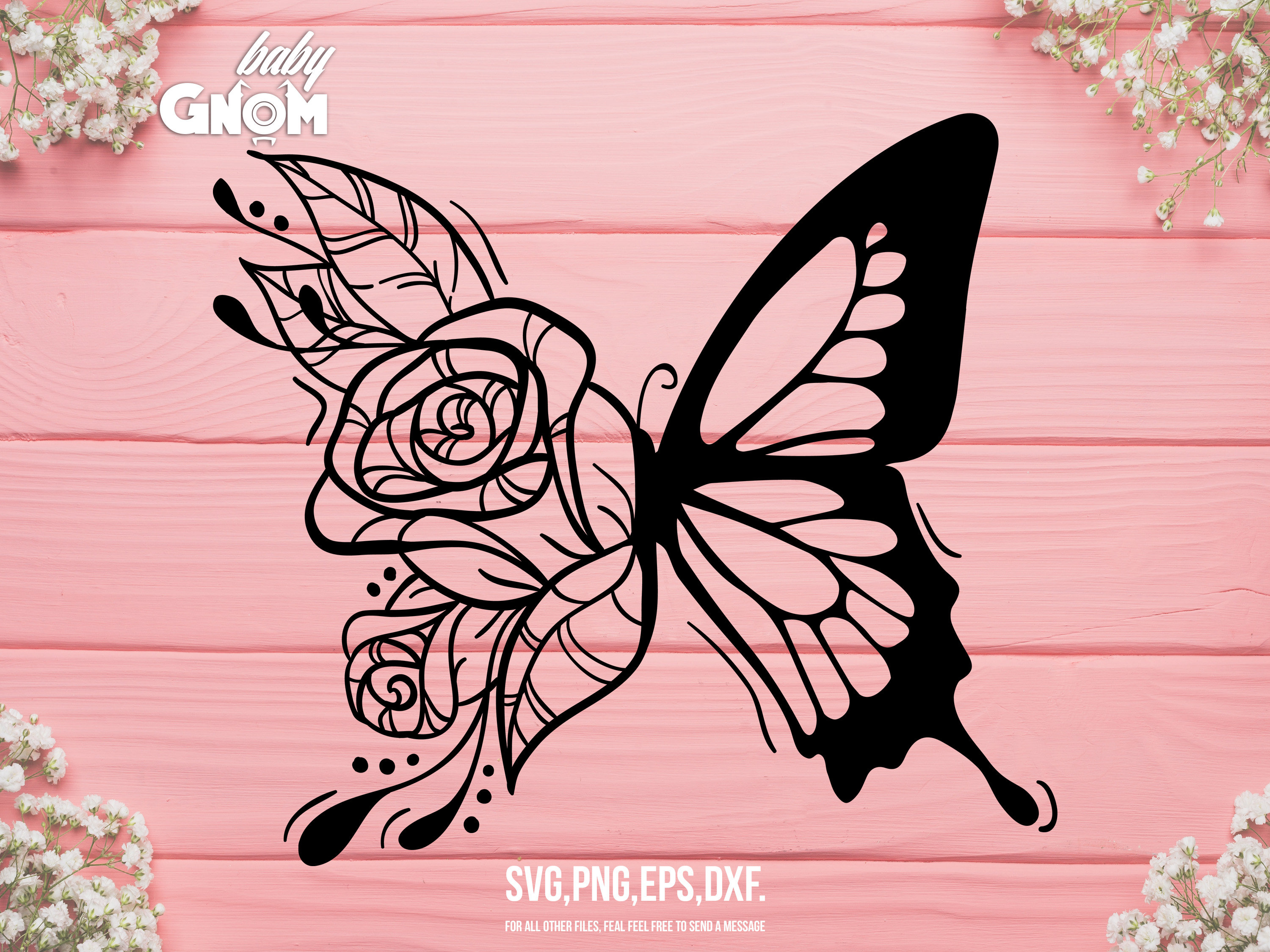 Floral Butterfly SVG Flowers and Butterfly Svg Butterfly | Etsy
