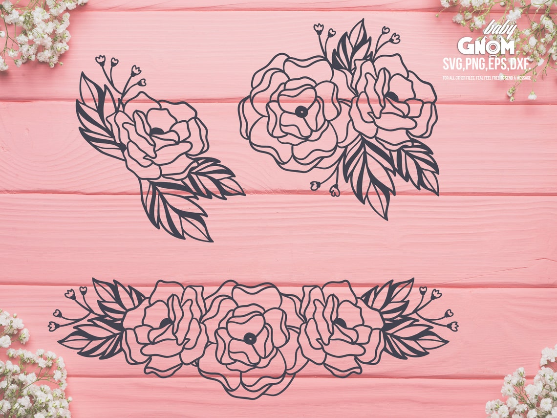 Flower SVG Files Floral SVG Files Flower Cut File Flower - Etsy