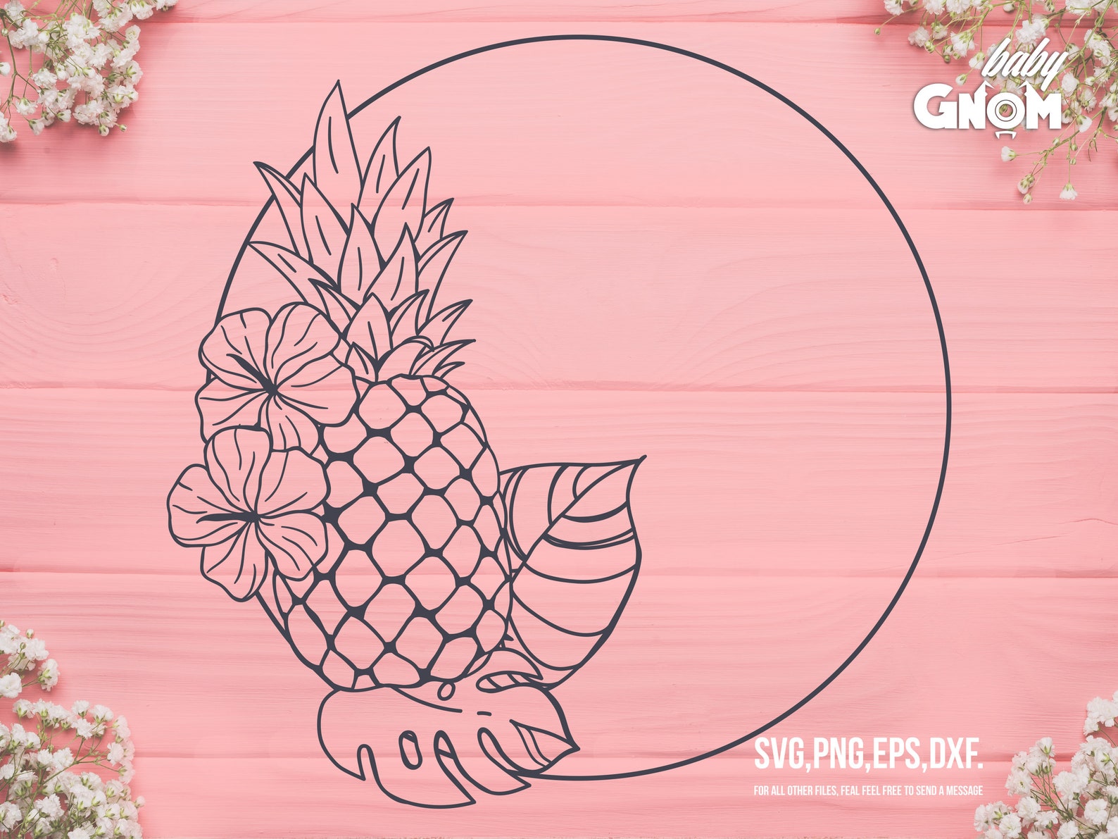 Pineapple SVG File Pineapple Cut File Pineapple Flowers SVG | Etsy