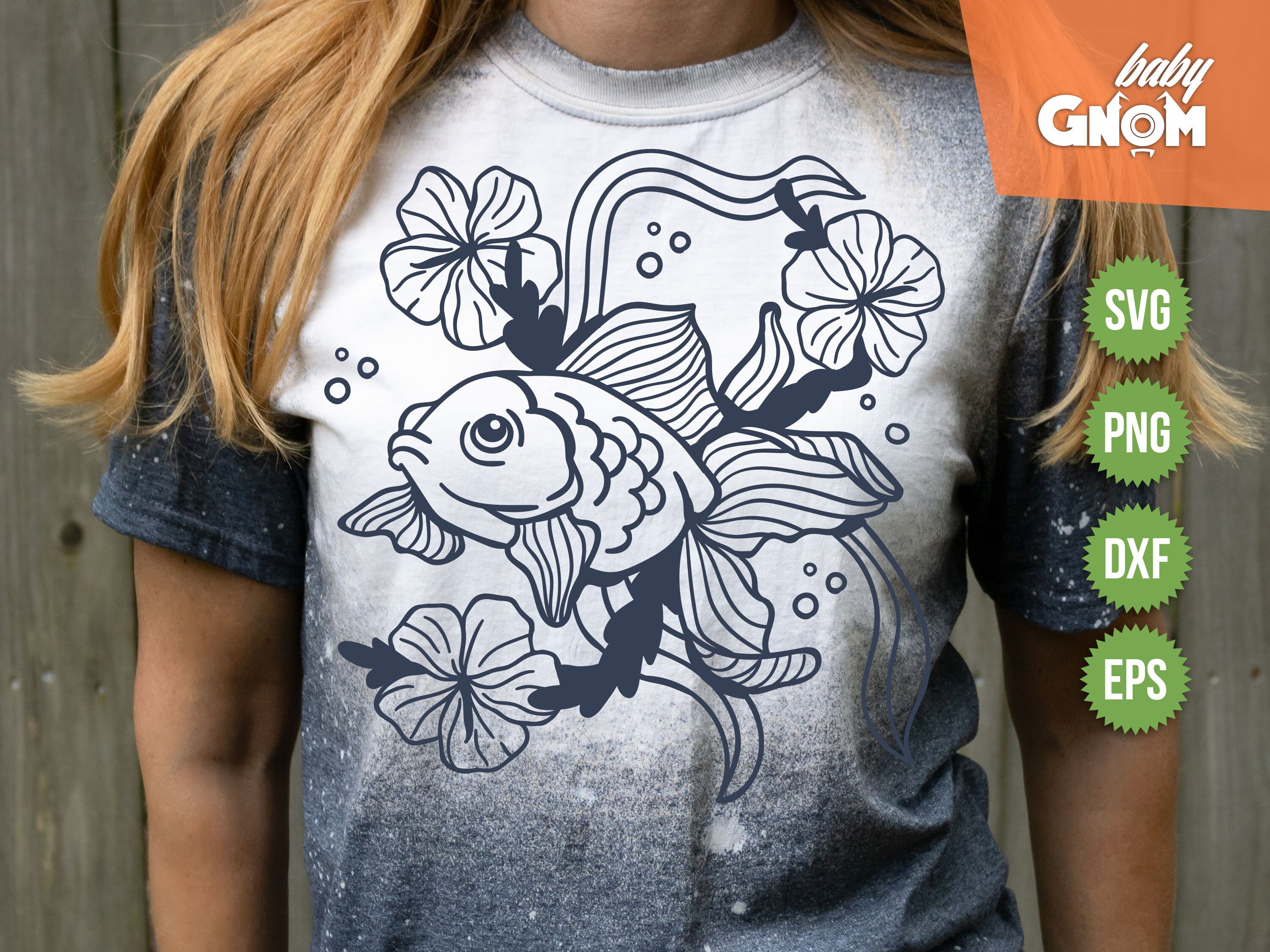 Floral Goldfish Svg Gold Fish Clipart Fish Svg Aquarium - Etsy