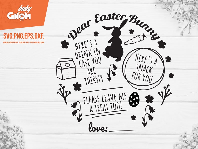 Easter Tray SVG Bundle Dear Easter Bunny Svg Easter Tray - Etsy