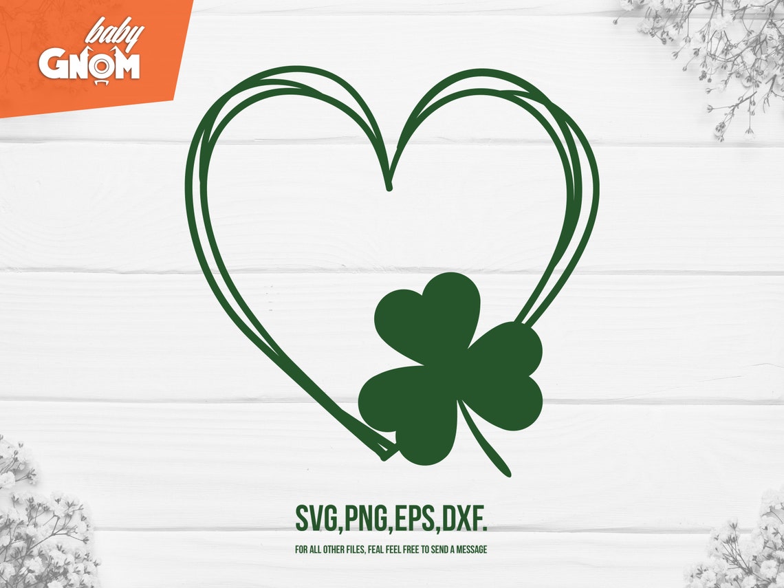 Saint Patricks Day Heart SVG Shamrock Svg St. Patrick's | Etsy