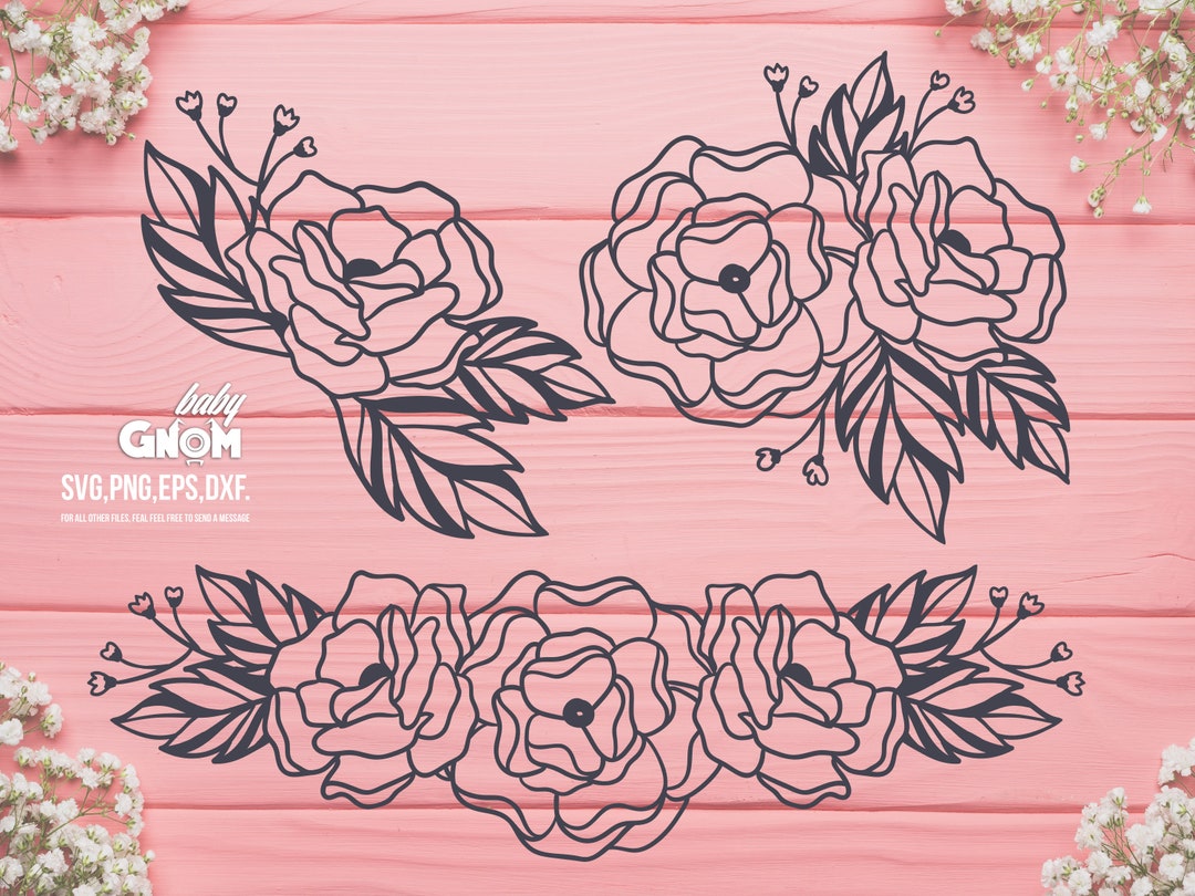 Flower SVG Files, Floral SVG Files, Flower Cut File, Flower Border ...